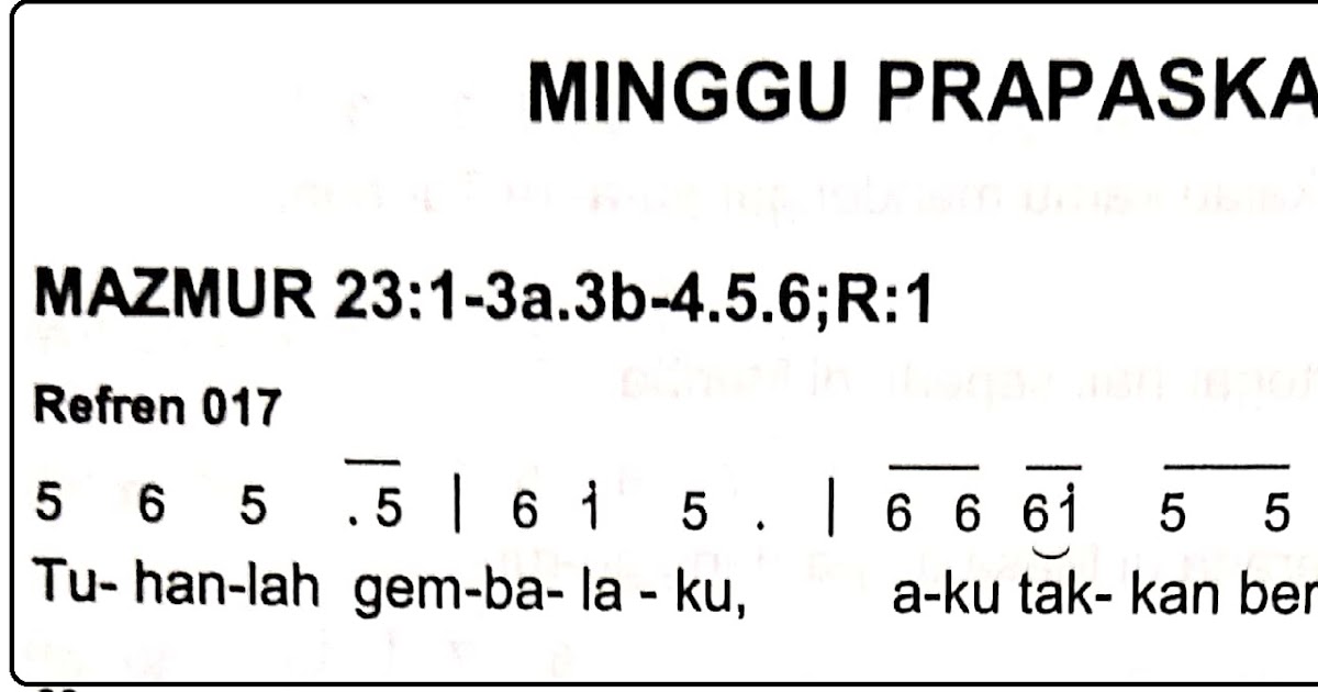 Minggu Prapaskah Iv Tahun A Mazmur Tanggapan Dan Bpi Edisi Baru My